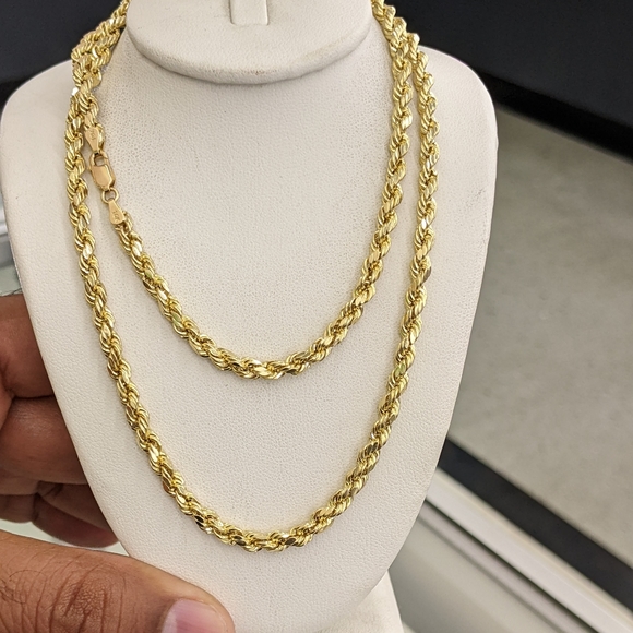 Unbrand | Accessories | Kt Real Gold Rope Chain 4mm 24 Inches | Poshmark